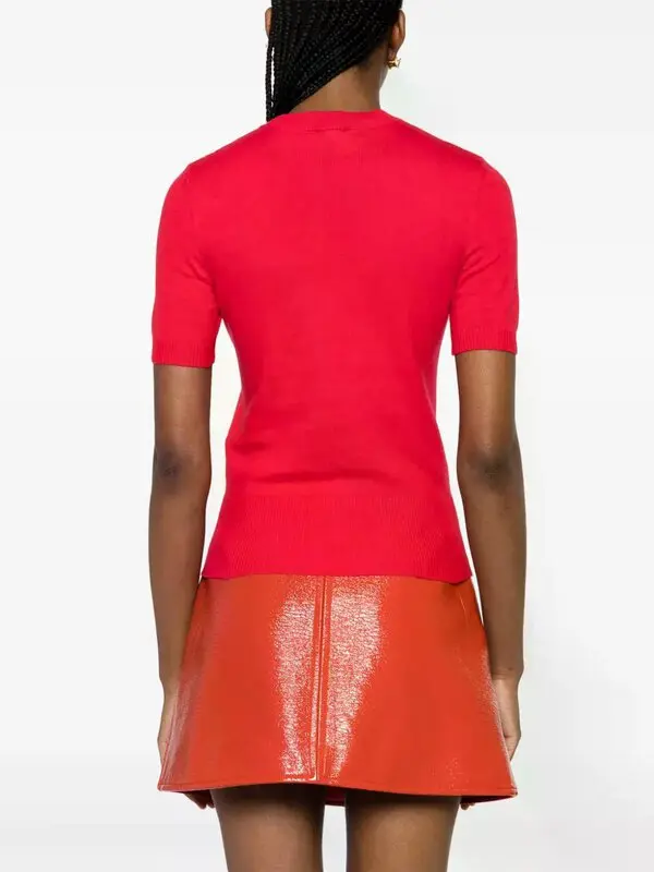 PATOU Intarsia Knit Logo Top - Red