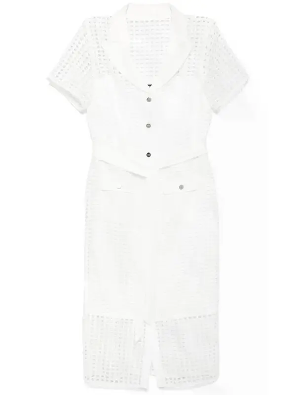 Dkny Grid-pattern Midi Dress
