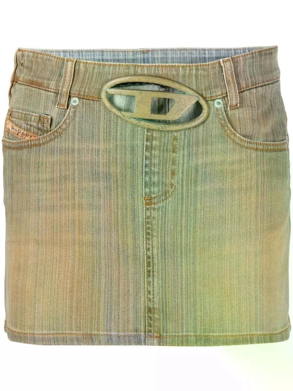 DIESEL® Oval D Buckle Denim Mini Skirt