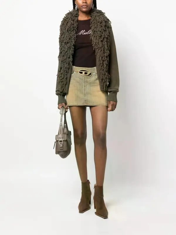 DIESEL® Oval D Buckle Denim Mini Skirt