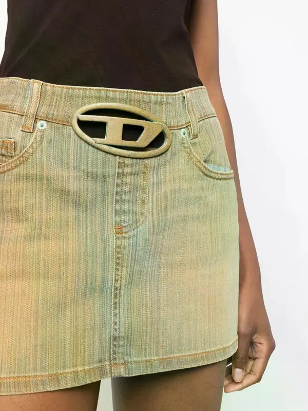 DIESEL® Oval D Buckle Denim Mini Skirt