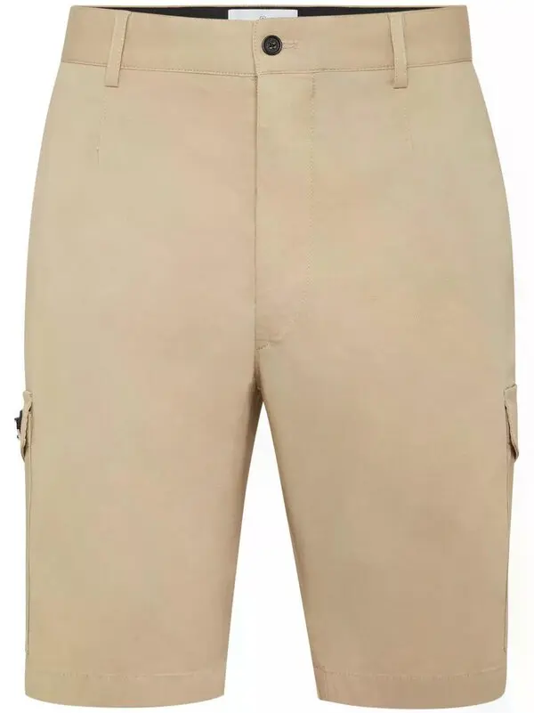 Philipp Plein Cargo Shorts With Logo Plaque - Neutrals