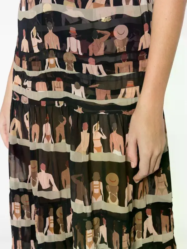 AMIR SLAMA Graphic-print Silk Maxi Dress