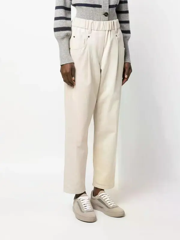 Brunello Cucinelli Elasticated Straight-leg Trousers