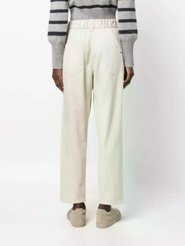 Brunello Cucinelli Elasticated Straight-leg Trousers
