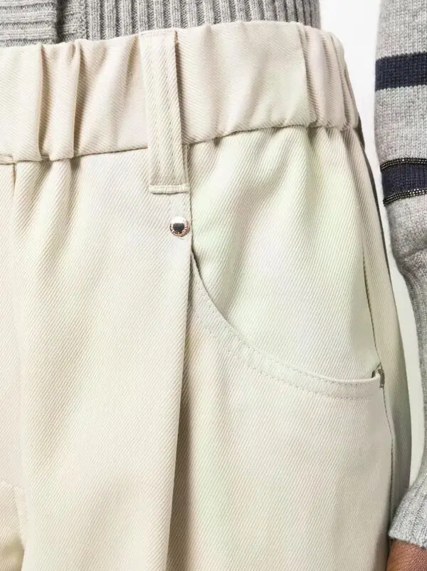 Brunello Cucinelli Elasticated Straight-leg Trousers