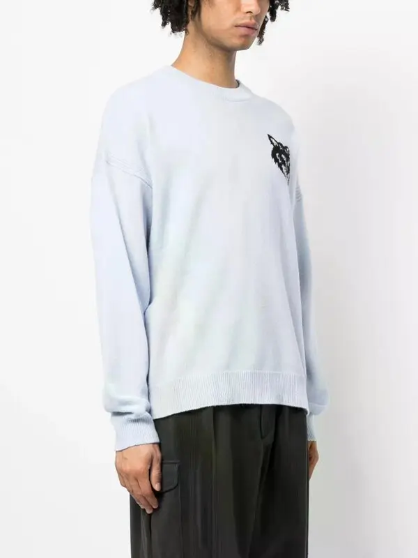 Maison Kitsuné Intarsia-knit Logo Wool Jumper