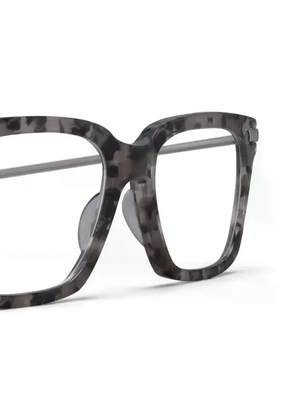 Thom Browne Tortoiseshell-effect Rectangle-frame Glasses - Grey