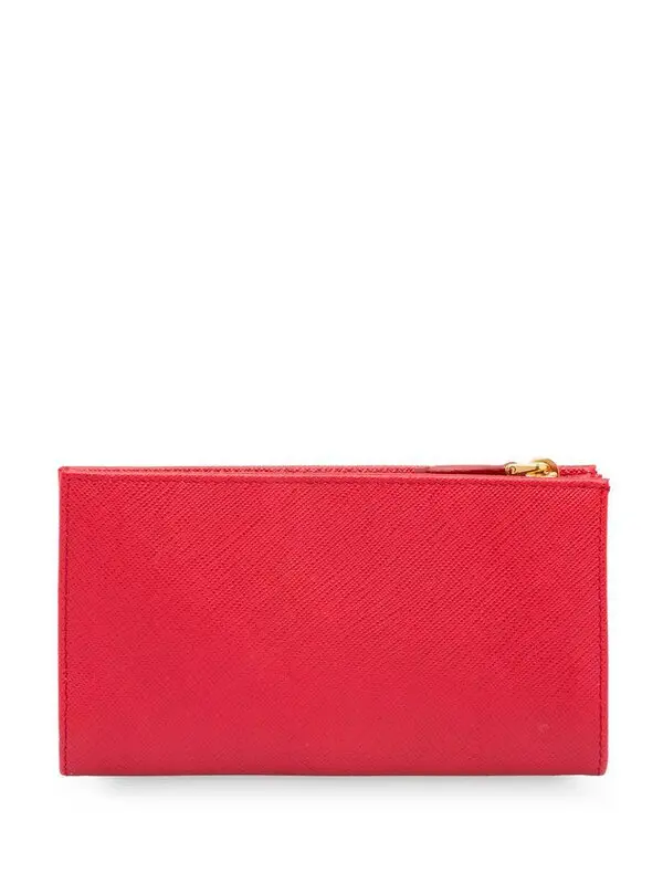 Prada Saffiano Bi-fold Wallet - Red
