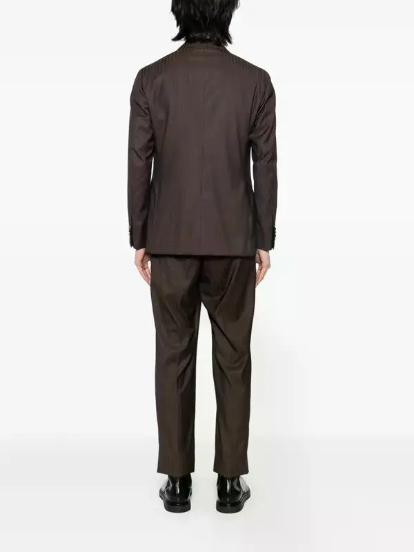 Caruso Double-breasted Suit - Brown