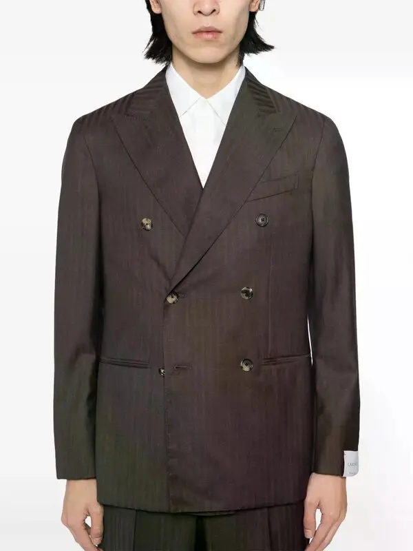 Caruso Double-breasted Suit - Brown