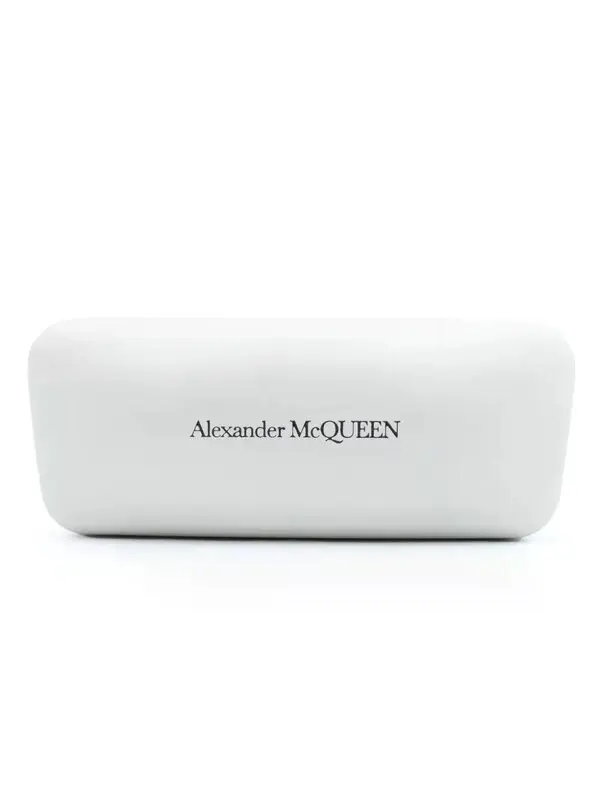 Alexander McQueen Skull-stud Shield-frame Sunglasses - Gold