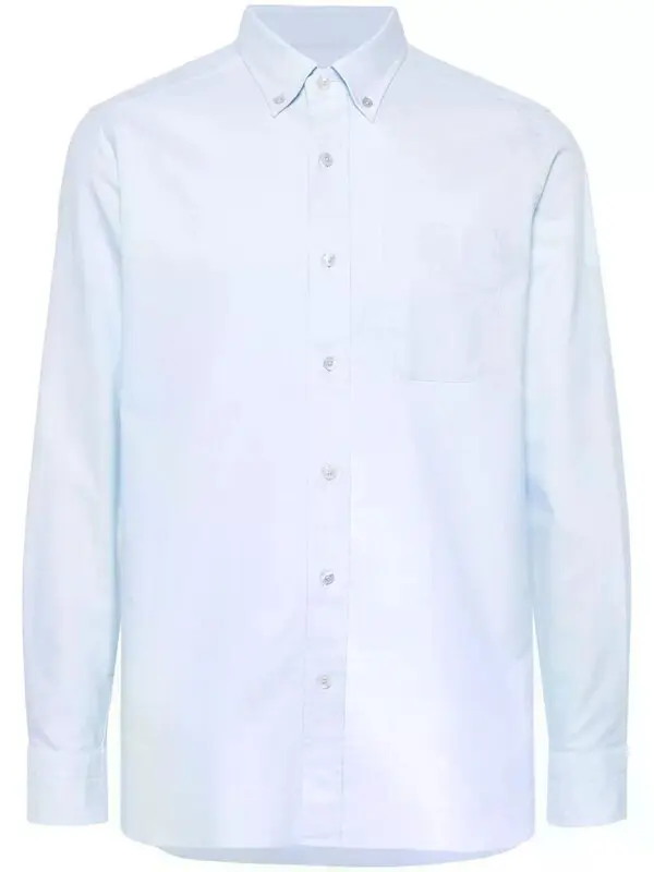 TOM FORD Button-down Collar Cotton Shirt - Blue