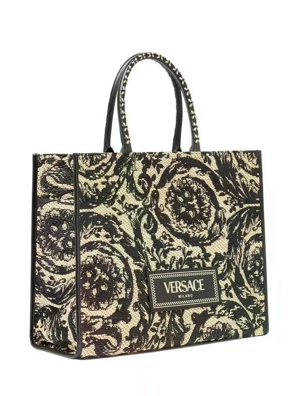 Versace Large Barocco Athena Raffia Tote Bag