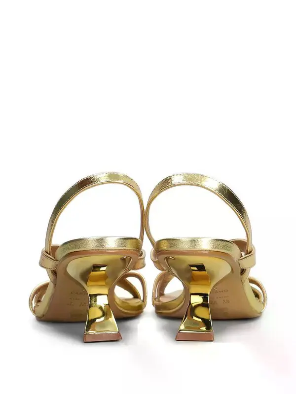 ANDREA CARRANO Metallic Multi-strap Slingback Sandals
