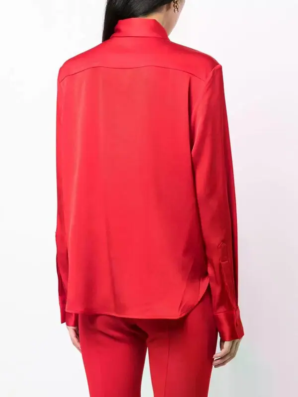 Alex Perry Satin Finish Button-down Shirt - Red
