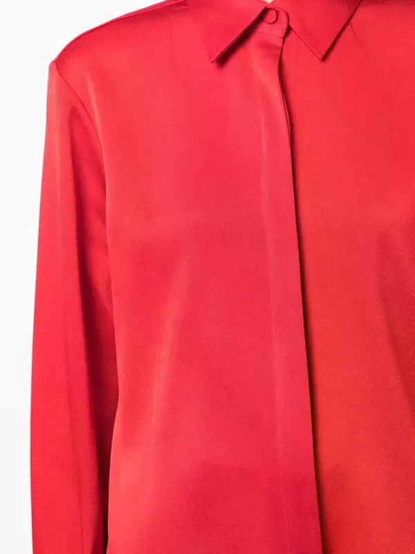 Alex Perry Satin Finish Button-down Shirt - Red