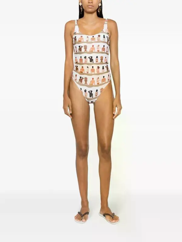 AMIR SLAMA Graphic-print One-piece Swimsuit