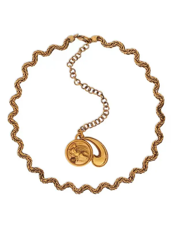 Etro Logo-charm Chain Necklace - Gold