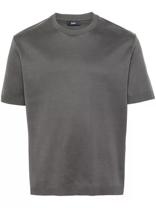 Herno Piqué-weave T-shirt - Grey