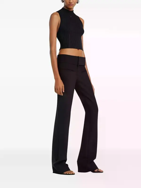 COURREGES Cropped Ribbed Tank Top