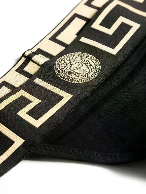 Versace Cotton-jersey Thong - Black