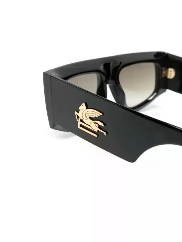 Etro Pegaso Rectangle-frame Sunglasses - Black