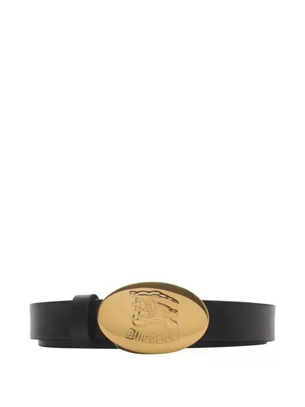 Burberry Reversible Leather Knight Stamp Belt - Black