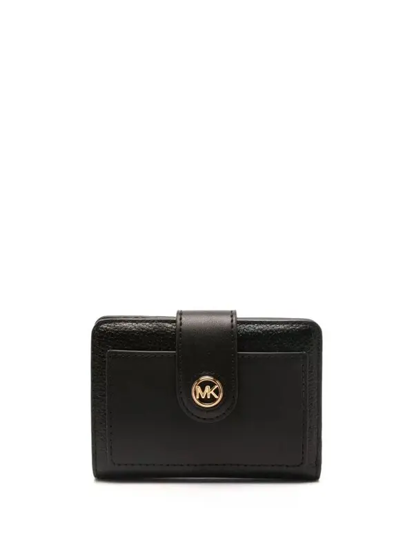Michael Kors Logo Plaque Leather Purse - Black