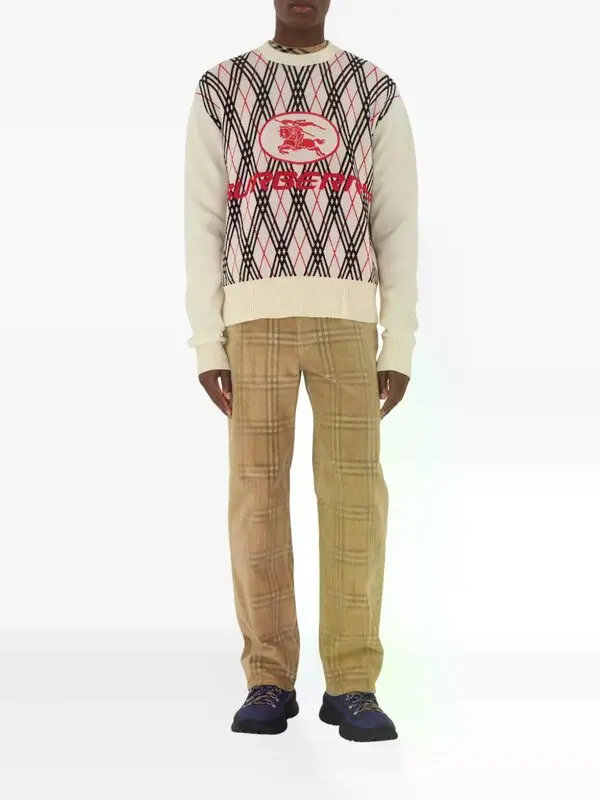 Burberry Argyle-knit Jumper With Equestrian Knight Motif