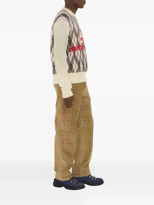 Burberry Argyle-knit Jumper With Equestrian Knight Motif