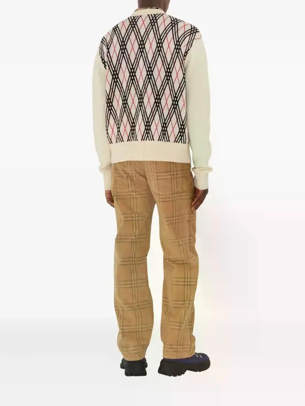 Burberry Argyle-knit Jumper With Equestrian Knight Motif