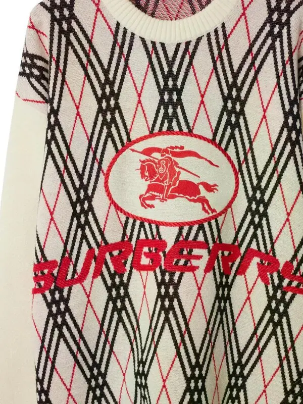 Burberry Argyle-knit Jumper With Equestrian Knight Motif