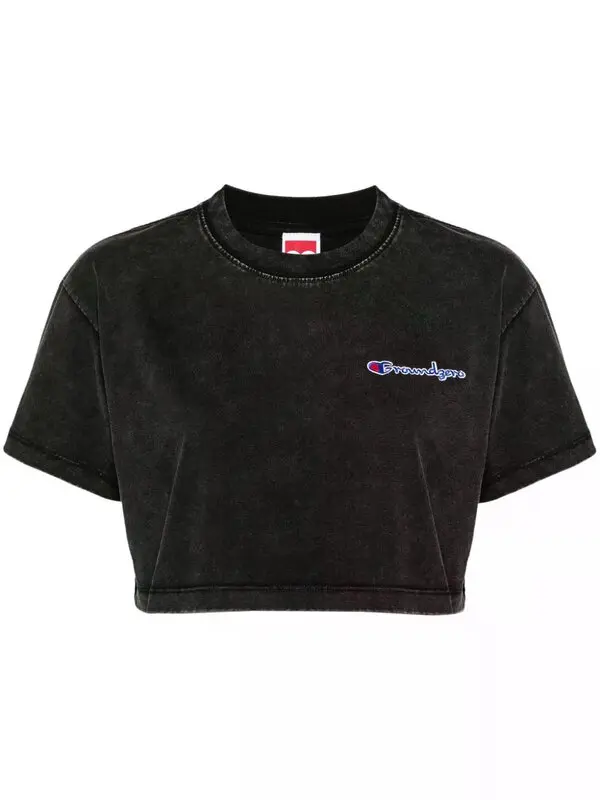 GROUND ZERO Logo-patch Cropped T-shirt