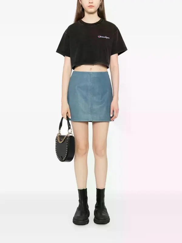 GROUND ZERO Logo-patch Cropped T-shirt