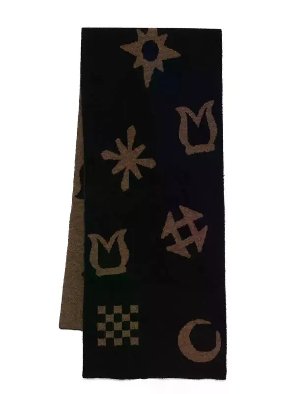 Nanushka Jacquard Scarf - Black