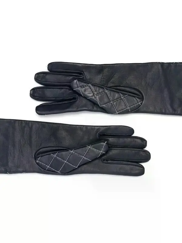 MANOKHI Diamond Quilted Leather Gloves