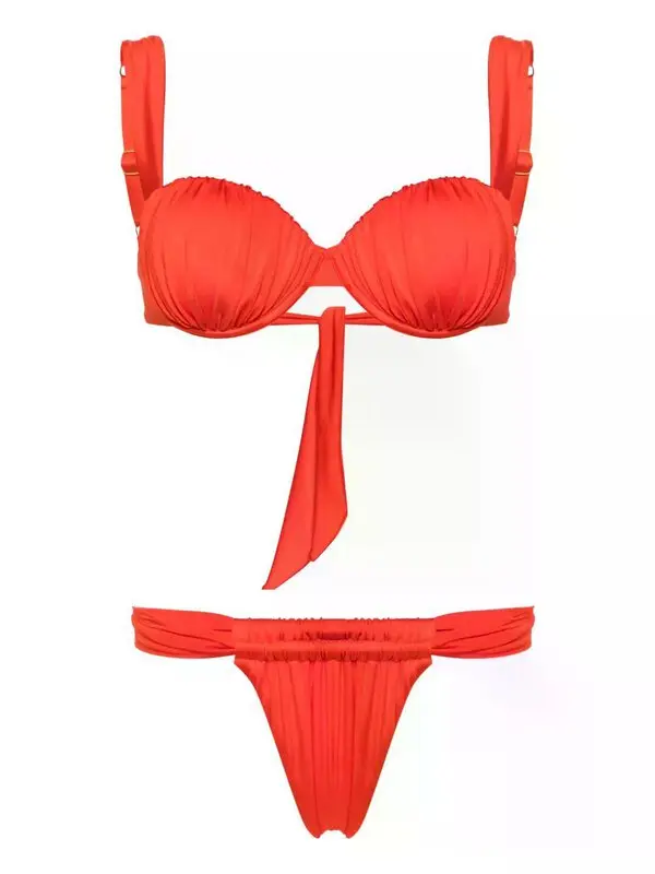 NOIRE SWIMWEAR Ruched Balconette Bikini - Orange