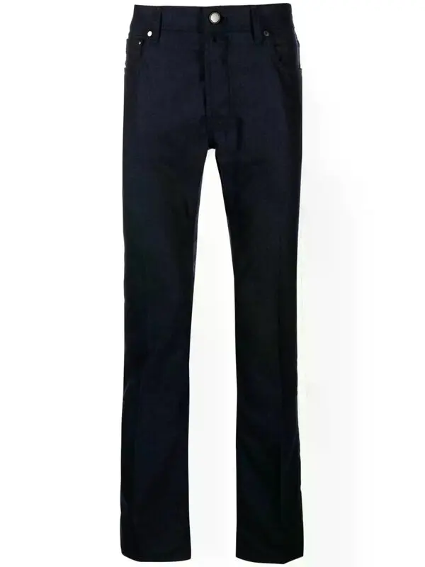 Jacob Cohen Bard Slim-cut Flannel Trousers - Blue