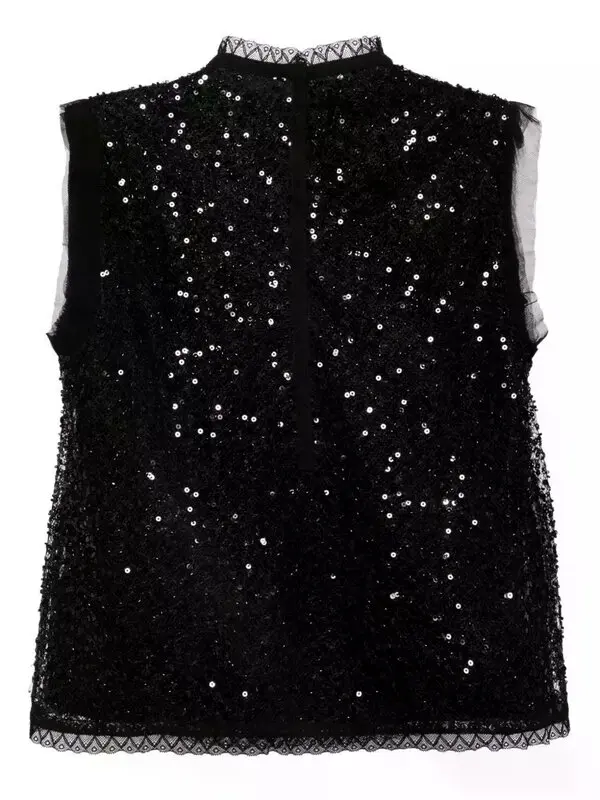 Shiatzy Chen Libre Collection Sequin Top - Black