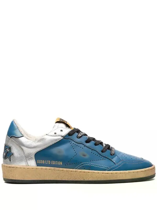 GOLDEN GOOSE Ball Star Ivory Sneakers - Blue