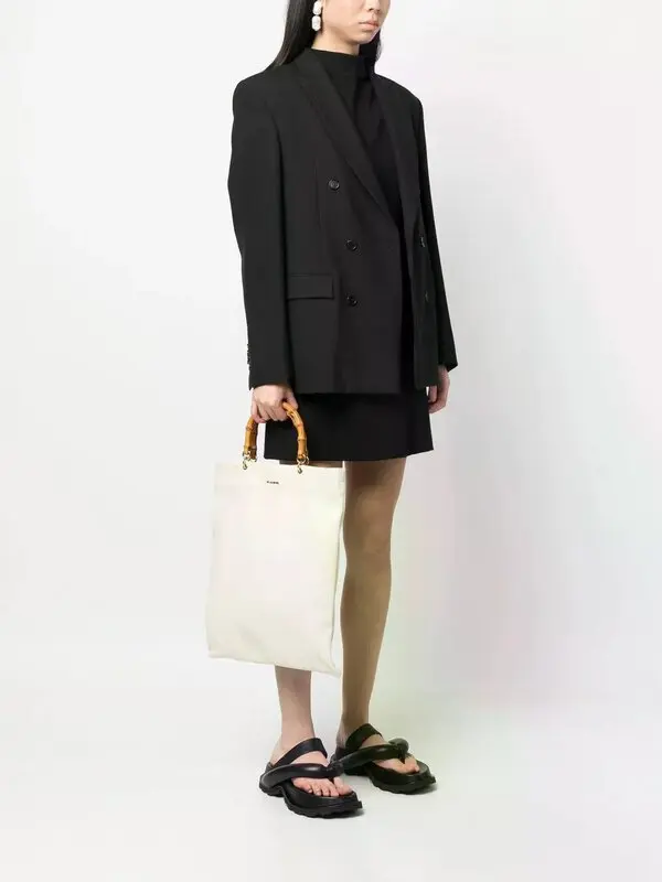 JIL SANDER Bamboo-handle Leather Tote Bag - Neutrals