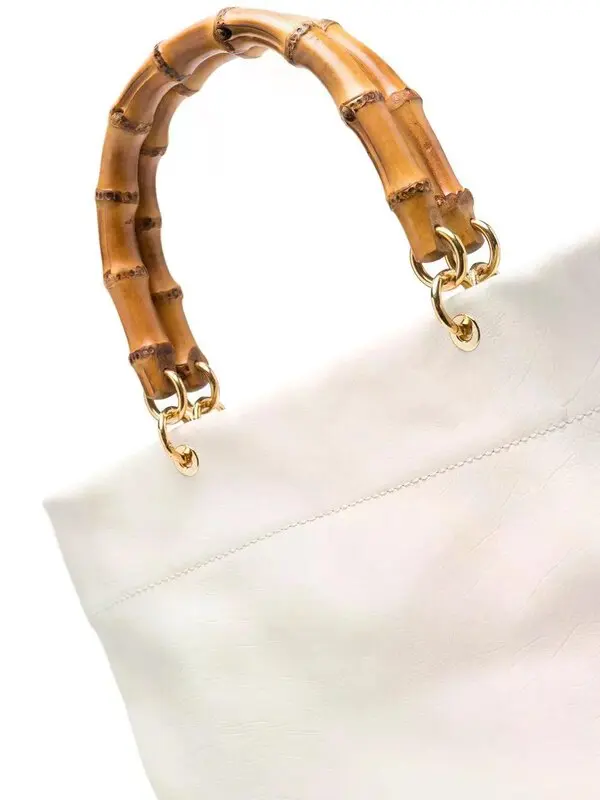 JIL SANDER Bamboo-handle Leather Tote Bag - Neutrals
