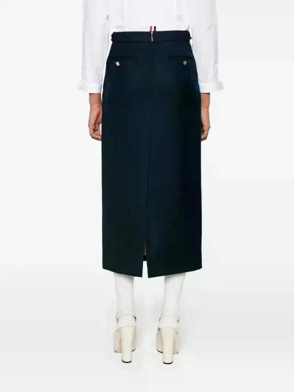Thom Browne High-waist Wool Midi Skirt