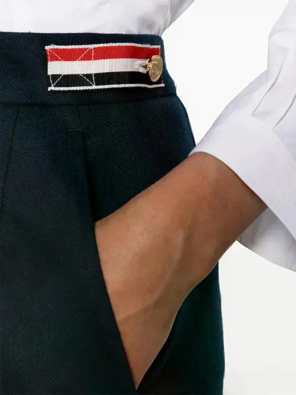 Thom Browne High-waist Wool Midi Skirt
