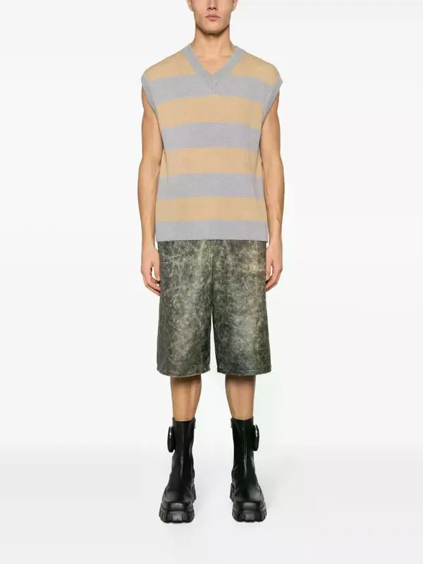 Moschino Logo-patch Striped Virgin-wool Vest