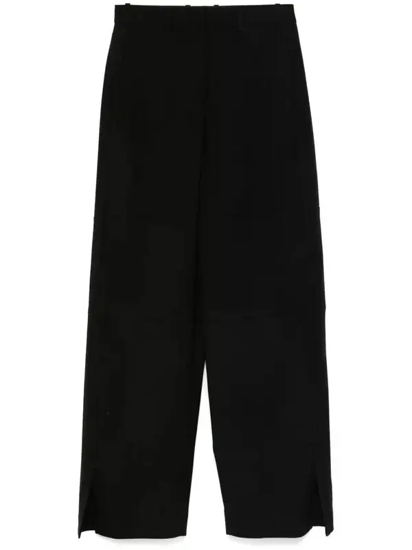 JIL SANDER Virgin Wool Wide Leg Trousers