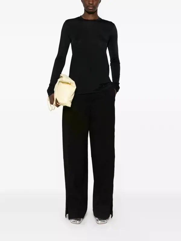 JIL SANDER Virgin Wool Wide Leg Trousers