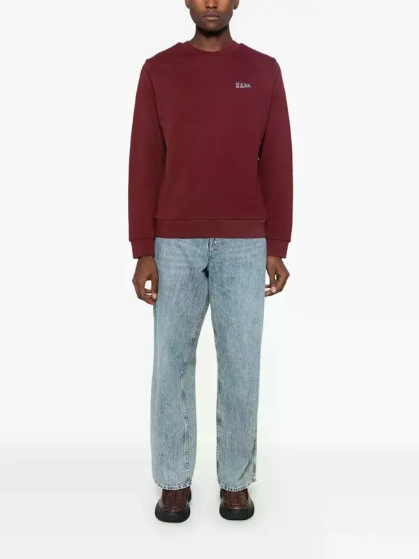 A.p.c. Logo-embroidered Cotton Sweater
