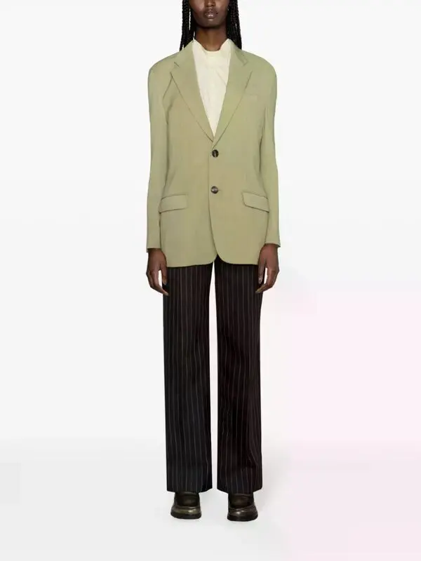 AMI Paris Single-breasted Textured Blazer - Green